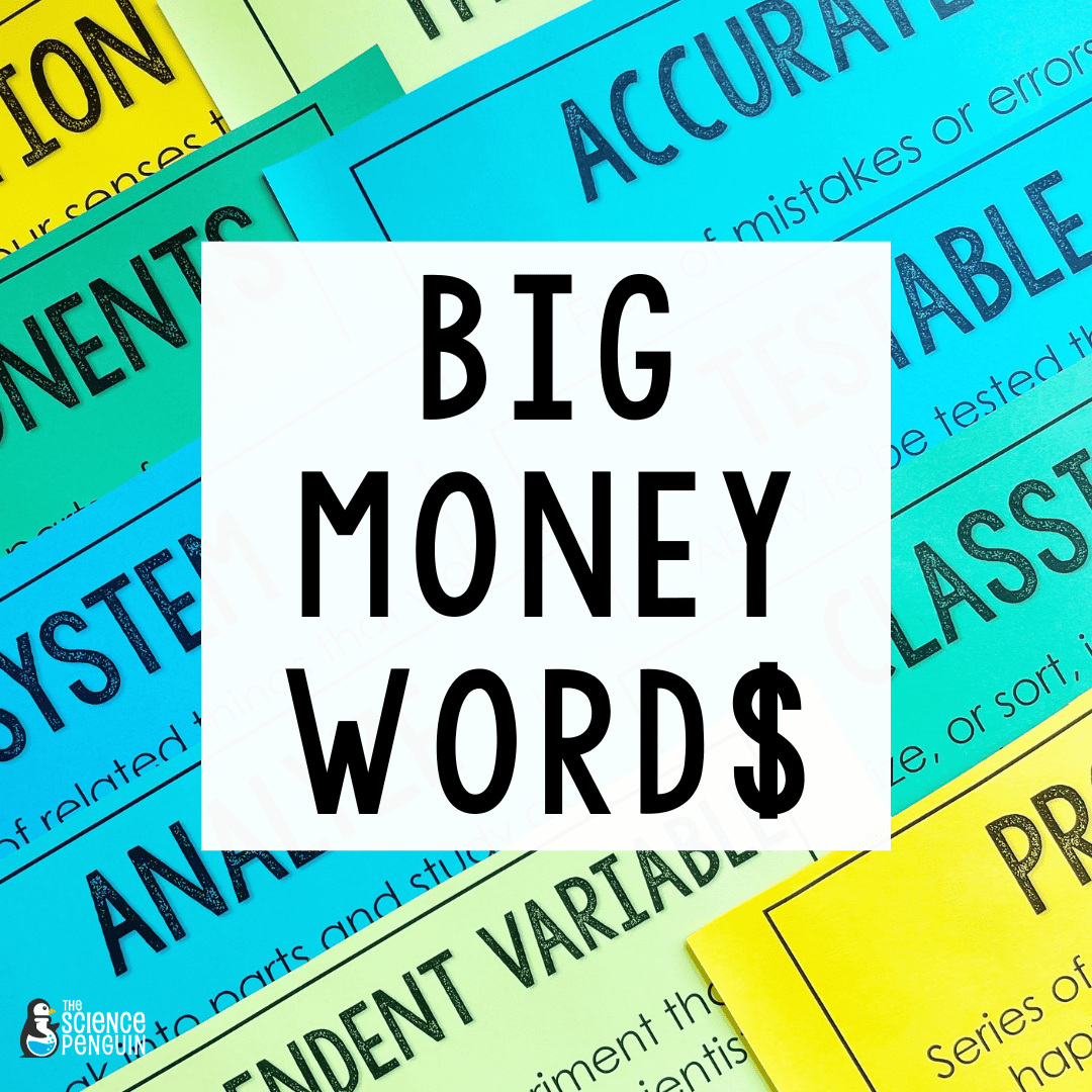 Big Money Words: Your Most Important Science Vocabulary Word Wall — The ...