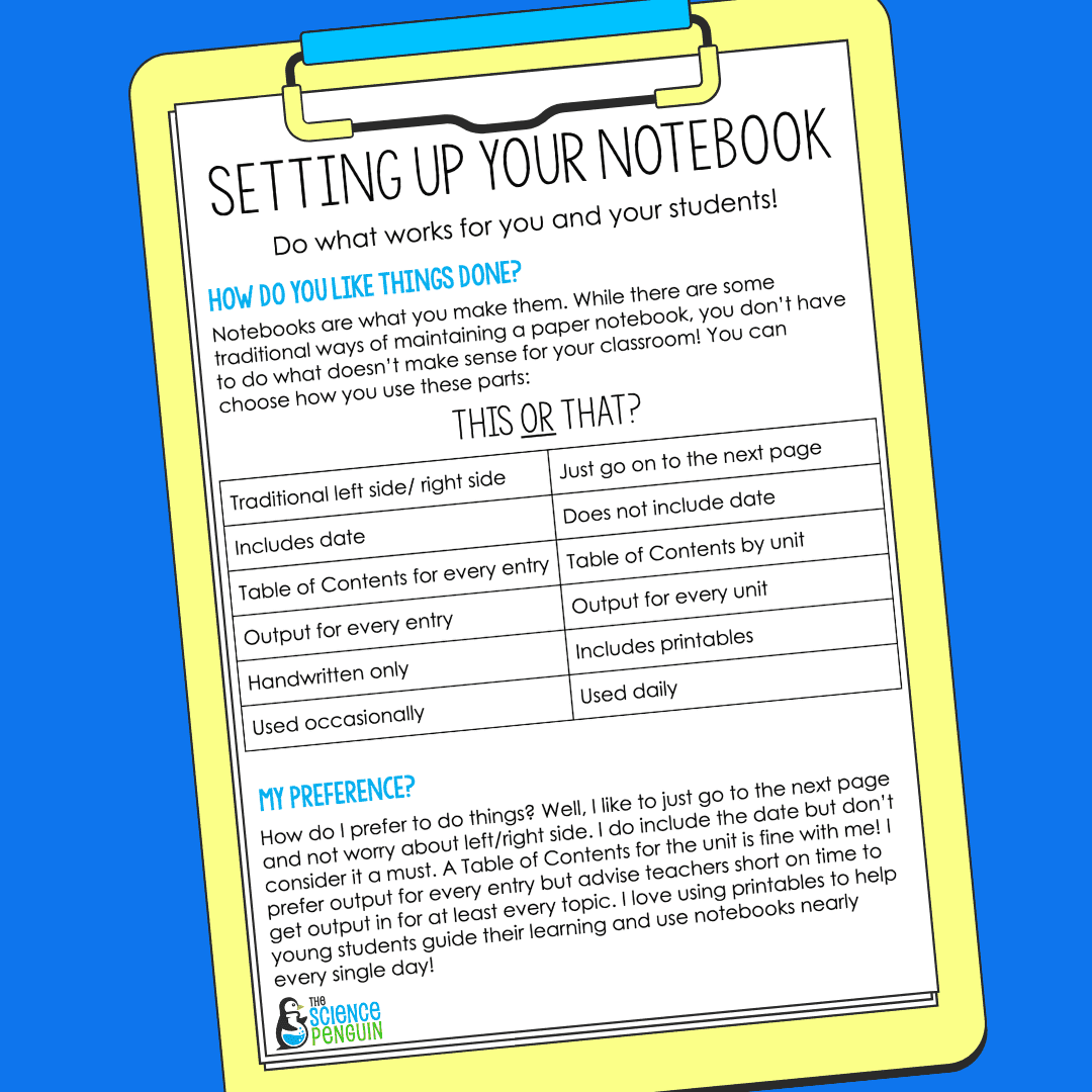 Setting Up Sensational Science Interactive Notebooks in 3rd, 4th, 5th ...