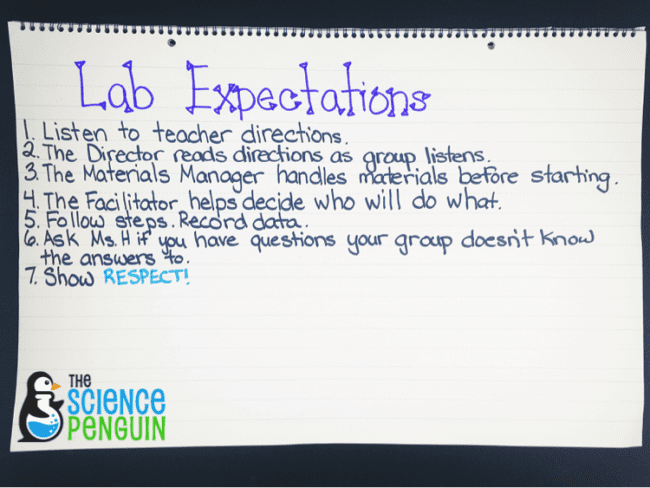 Science Classroom Expectations Anchor Charts — The Science Penguin
