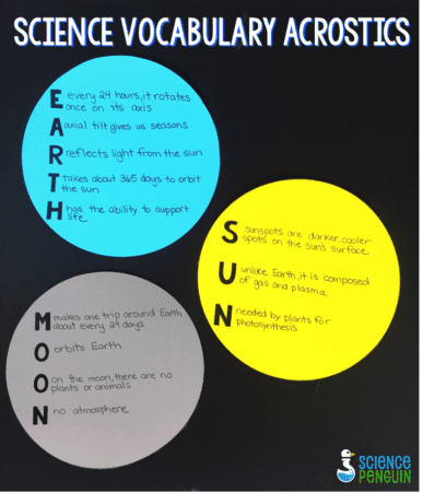 Science Vocabulary Ideas: Get Creative with Acrostics — The Science Penguin