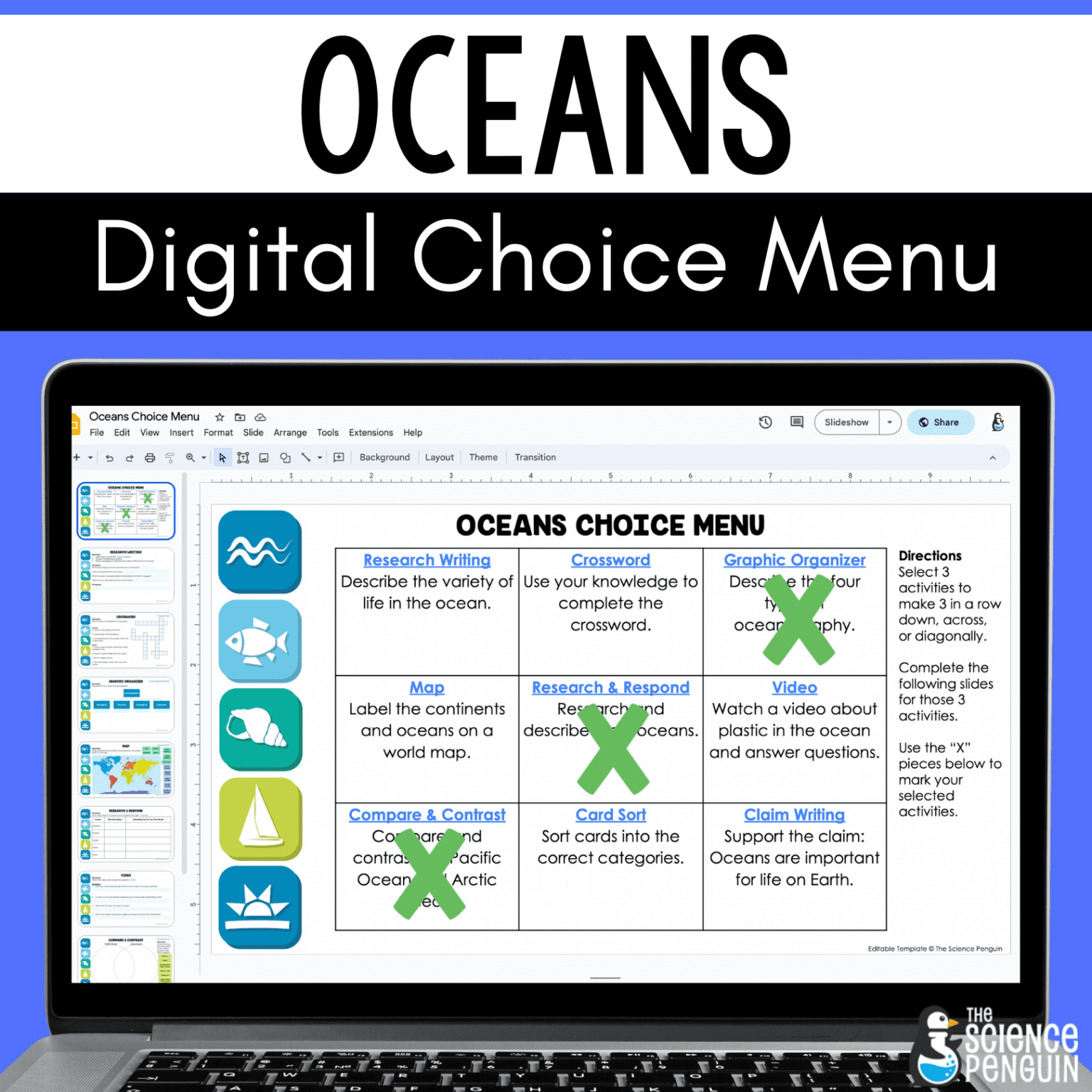 Science Digital Choice Menus — The Science Penguin