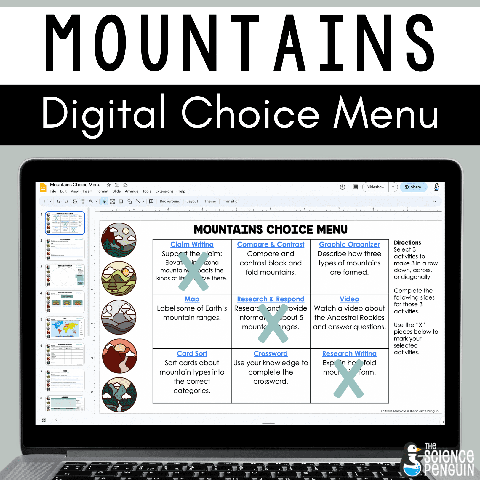 Science Digital Choice Menus — The Science Penguin