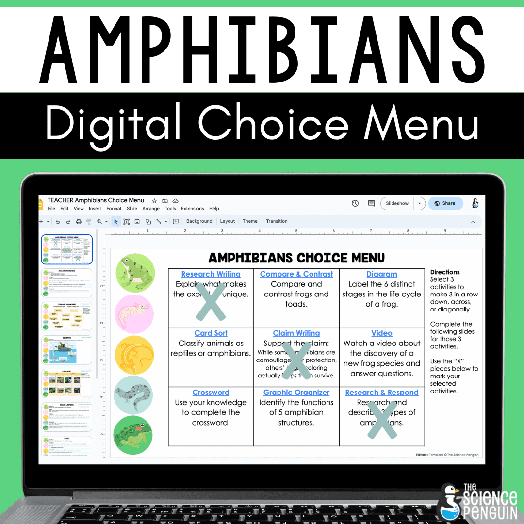 Science Digital Choice Menus — The Science Penguin