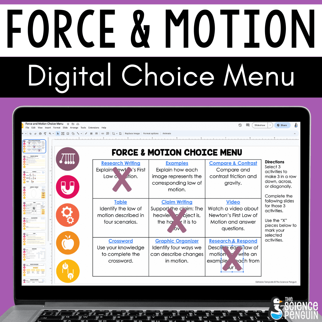 Science Digital Choice Menus — The Science Penguin