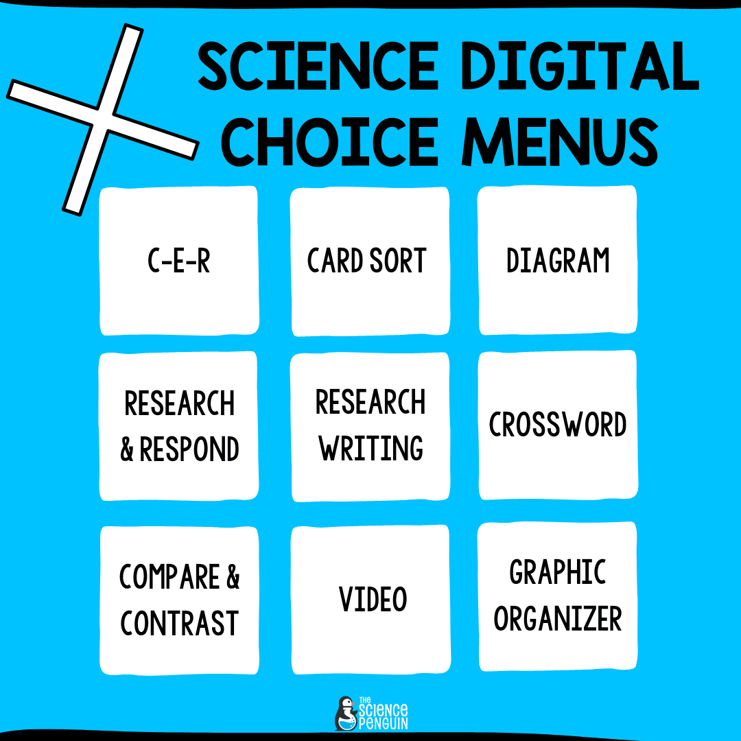 Science Digital Choice Menus — The Science Penguin