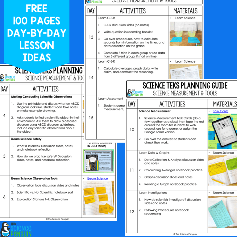 FREE 5th Grade Science TEKS Planning Guide — The Science Penguin