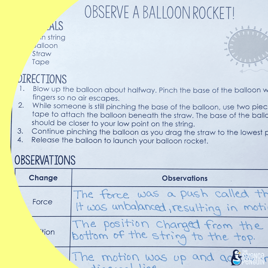 Balloon Rockets: Guided Experiment Design for 5th Grade Force and ...