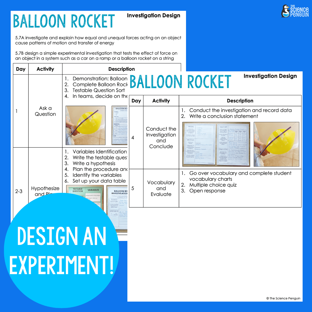 Balloon Rockets: Guided Experiment Design for 5th Grade Force and ...