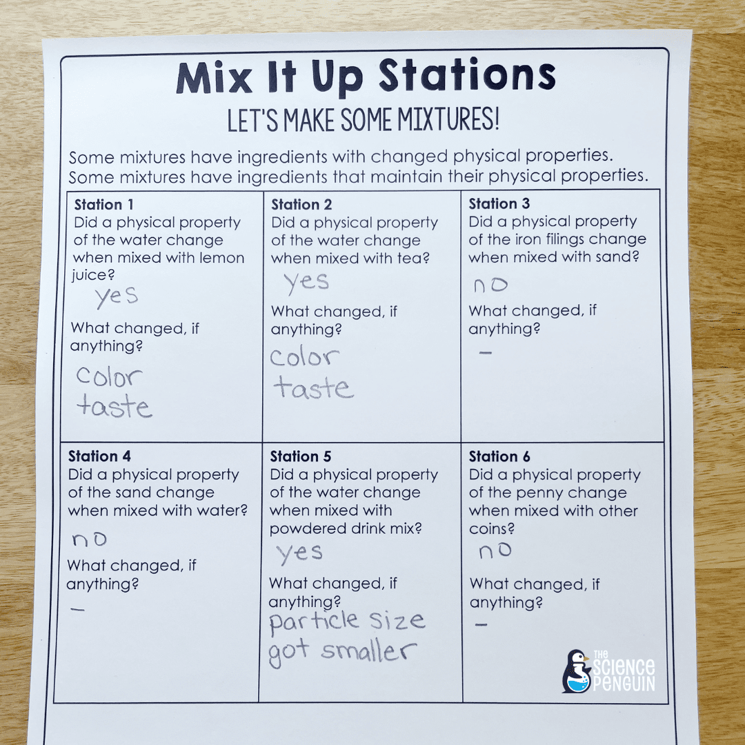 5th Grade Mixtures and Solutions at the Beach — The Science Penguin